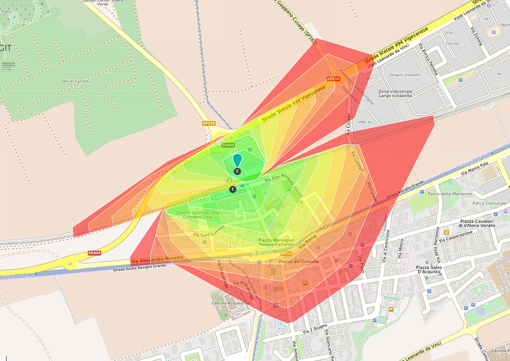 isochrones and urban obstacles - isochrones - openrouteservice