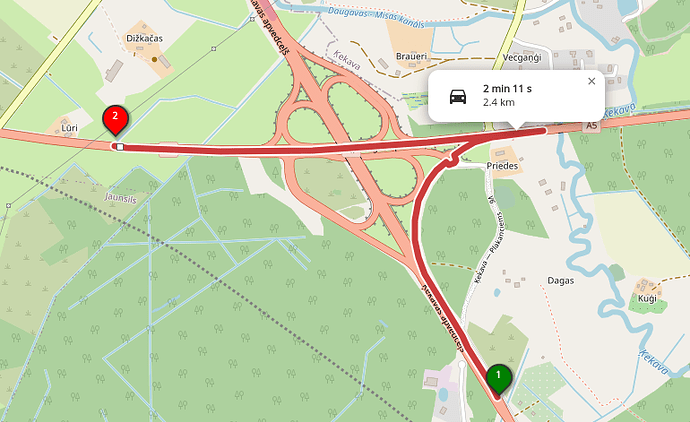 Routes create U-turns instead of using roundabouts/viaducts ...