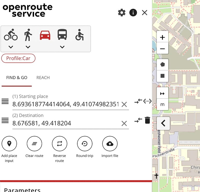 Maps client for local instance of openrouteservice - openrouteservice ...